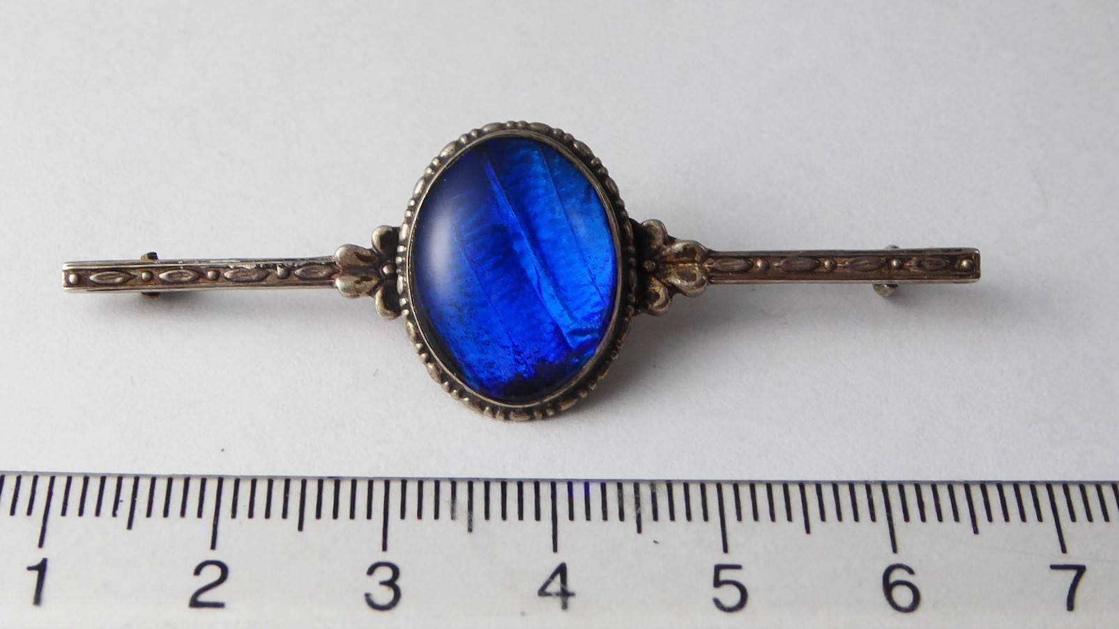 Antique Art Deco Sterling Silver & Butterfly Wing Brooch – Thomas L ...