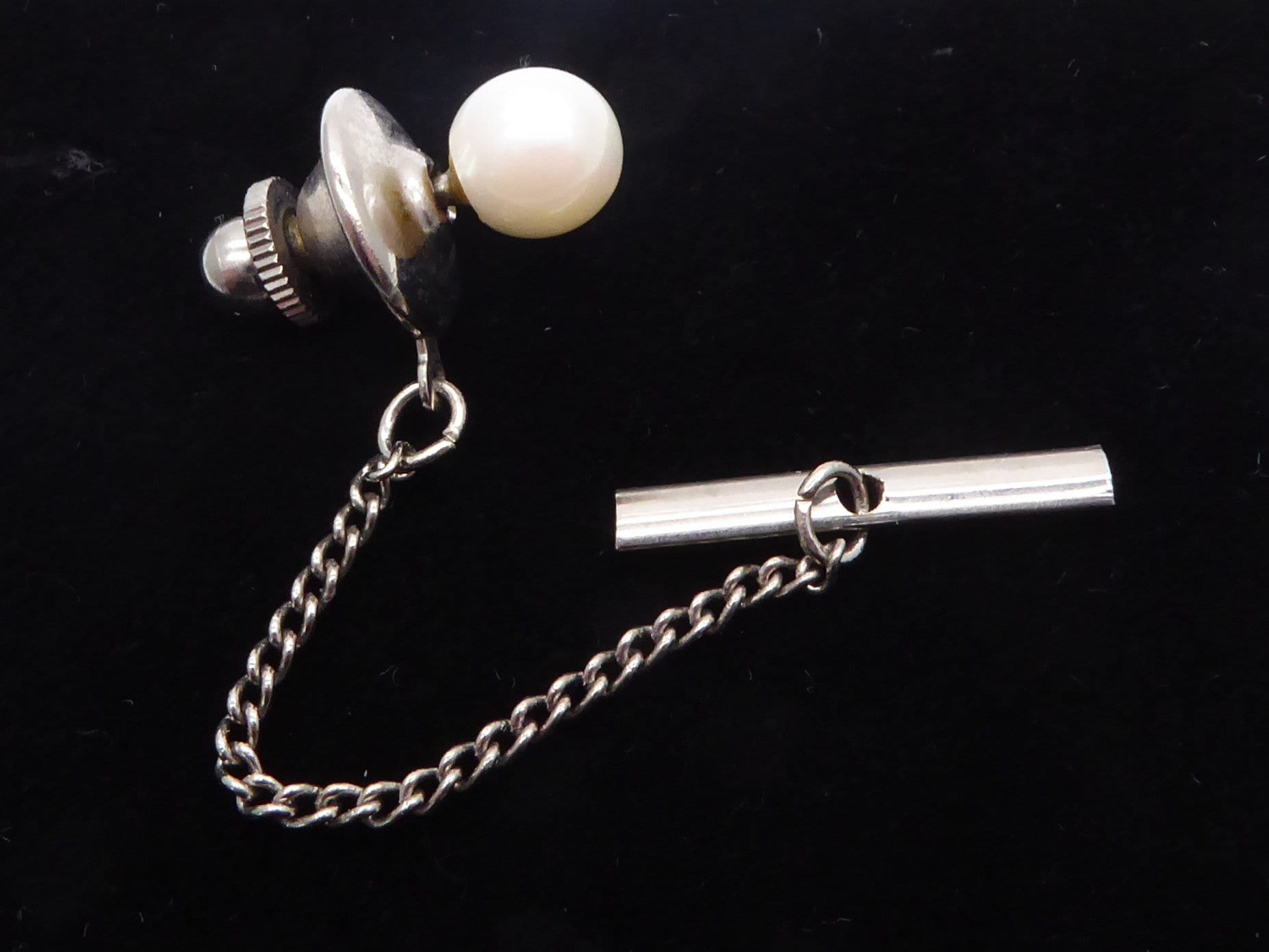Vintage Gents Cultured Pearl Tie Pin