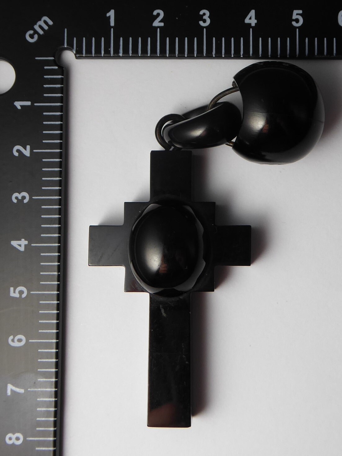 Antique Victorian Religious Crucifix Whitby Jet Mourning Cross Pendant