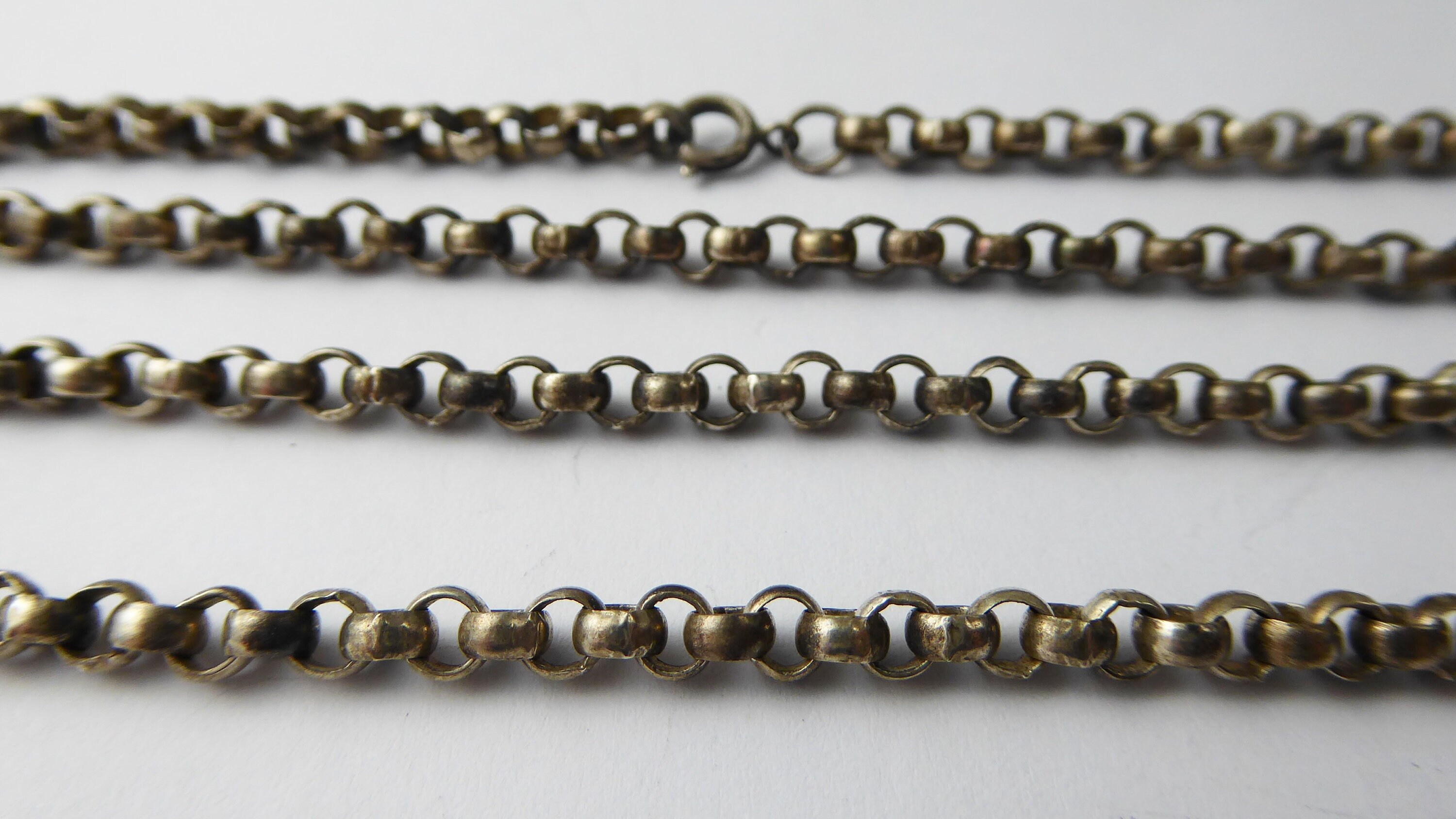 Vintage Sterling Silver Belcher Chain Necklace – 23 Inch