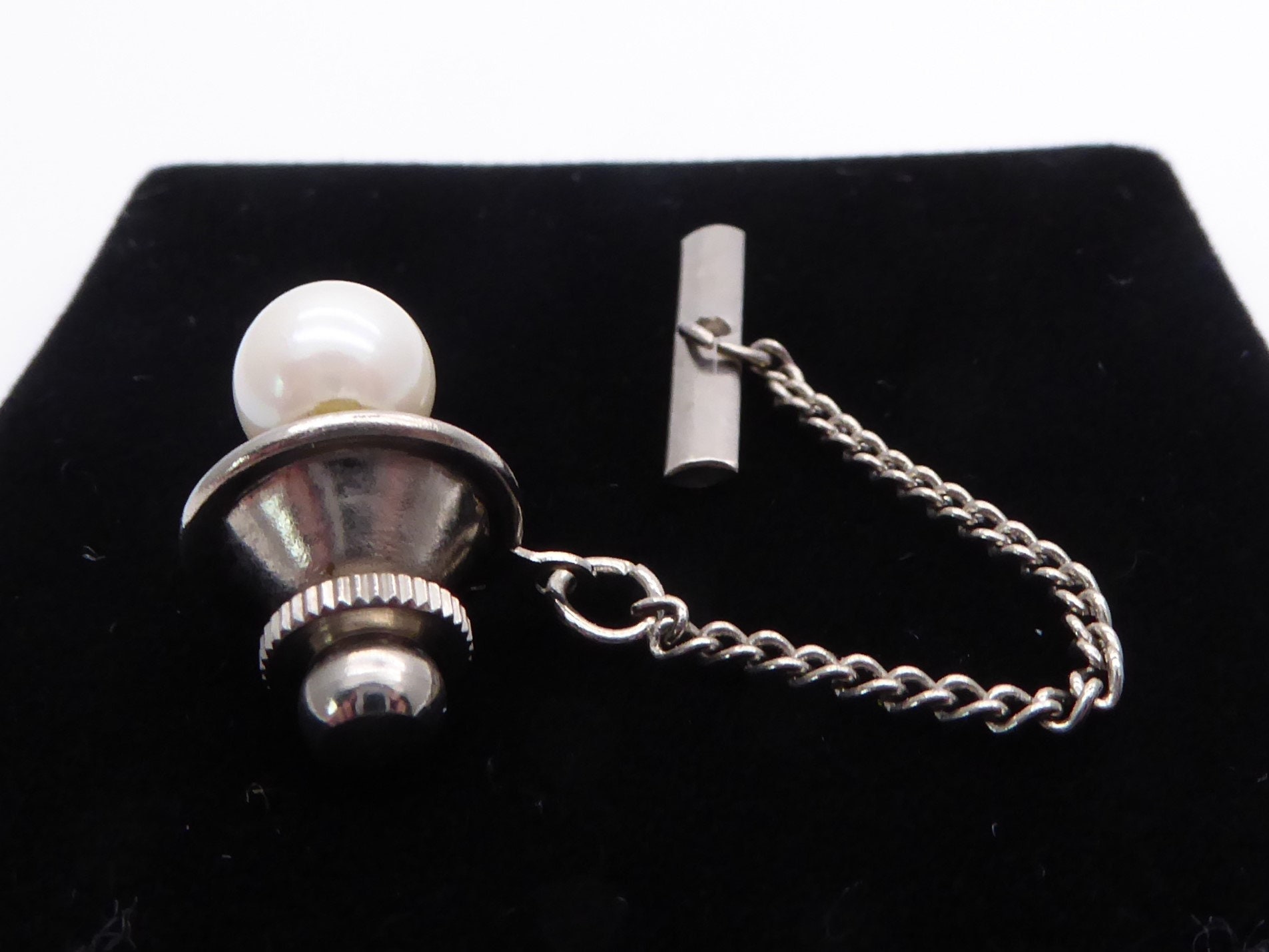 Vintage Gents Cultured Pearl Tie Pin