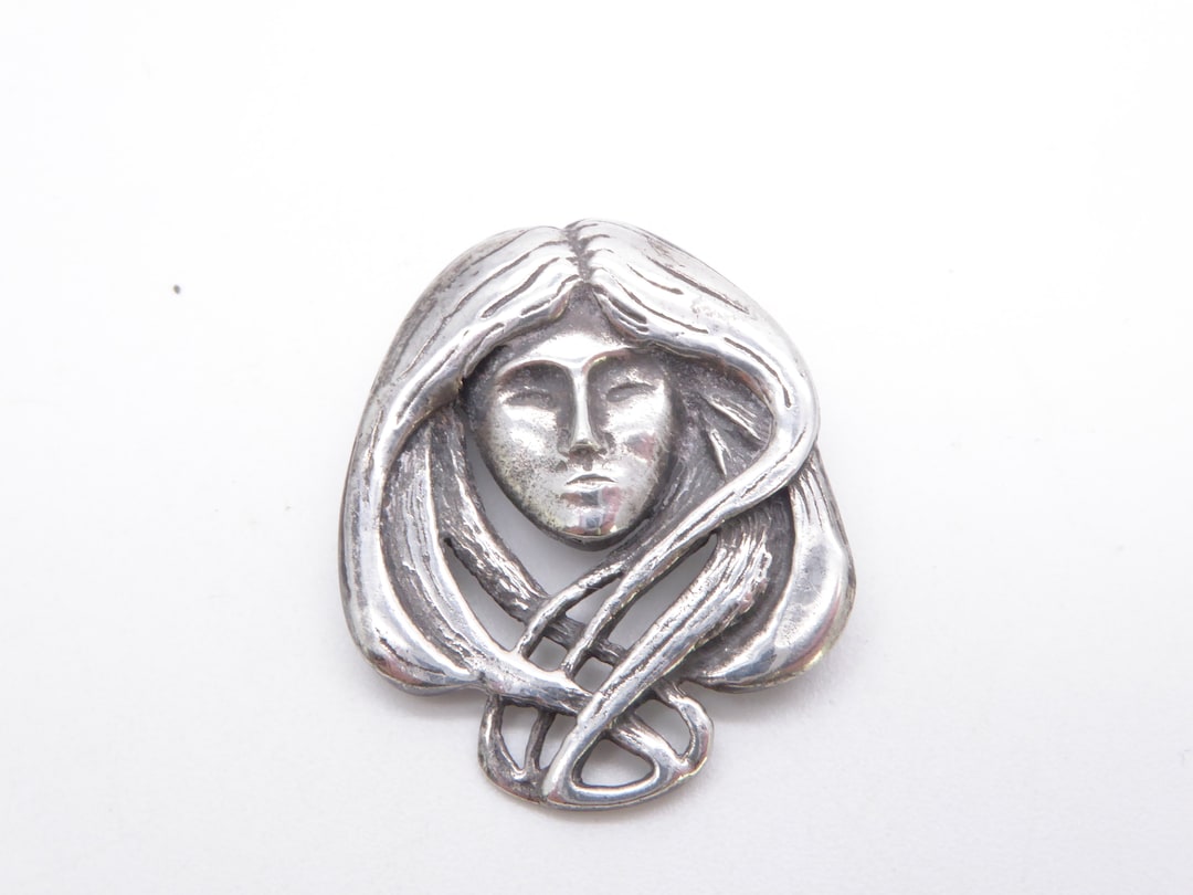 Vintage Ortak Malcolm Gray Art Nouveau Style Sterling Silver Lady ...