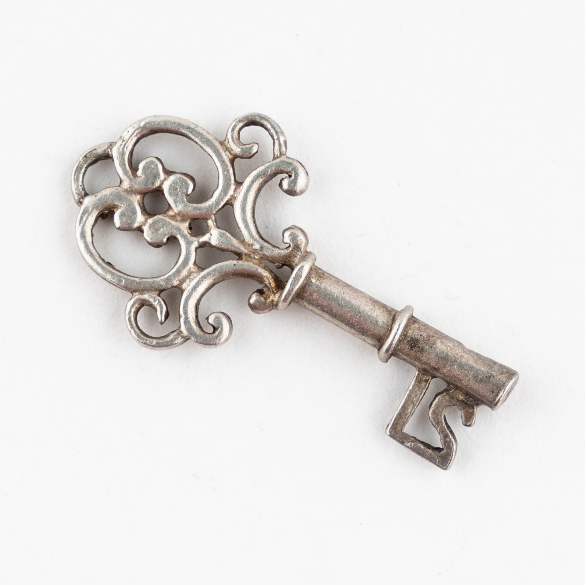 Vintage Sterling Silver 21st Birthday Key Charm Pendant