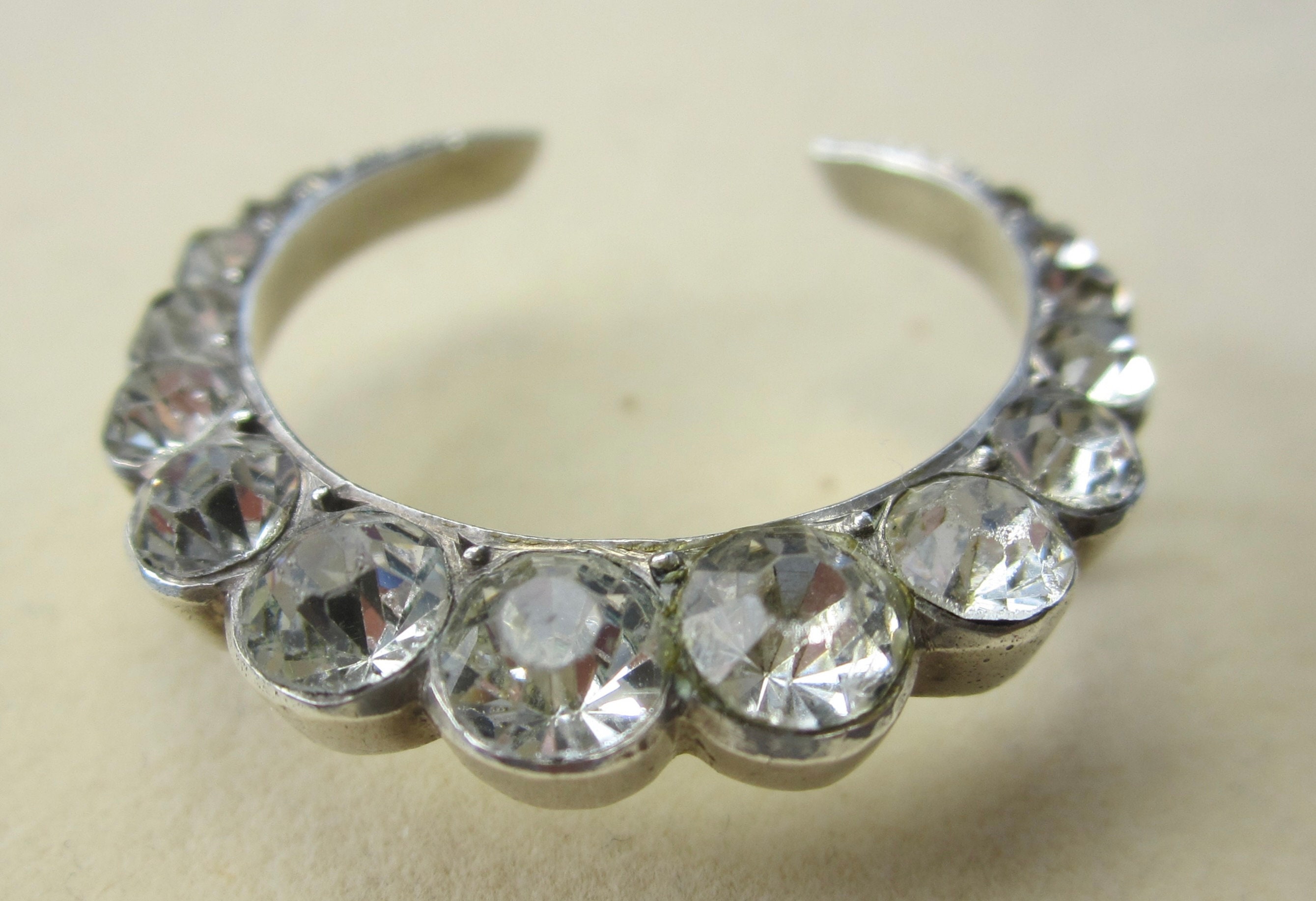 Antique Victorian German Martin Mayer Silver Paste Honeymoon Brooch