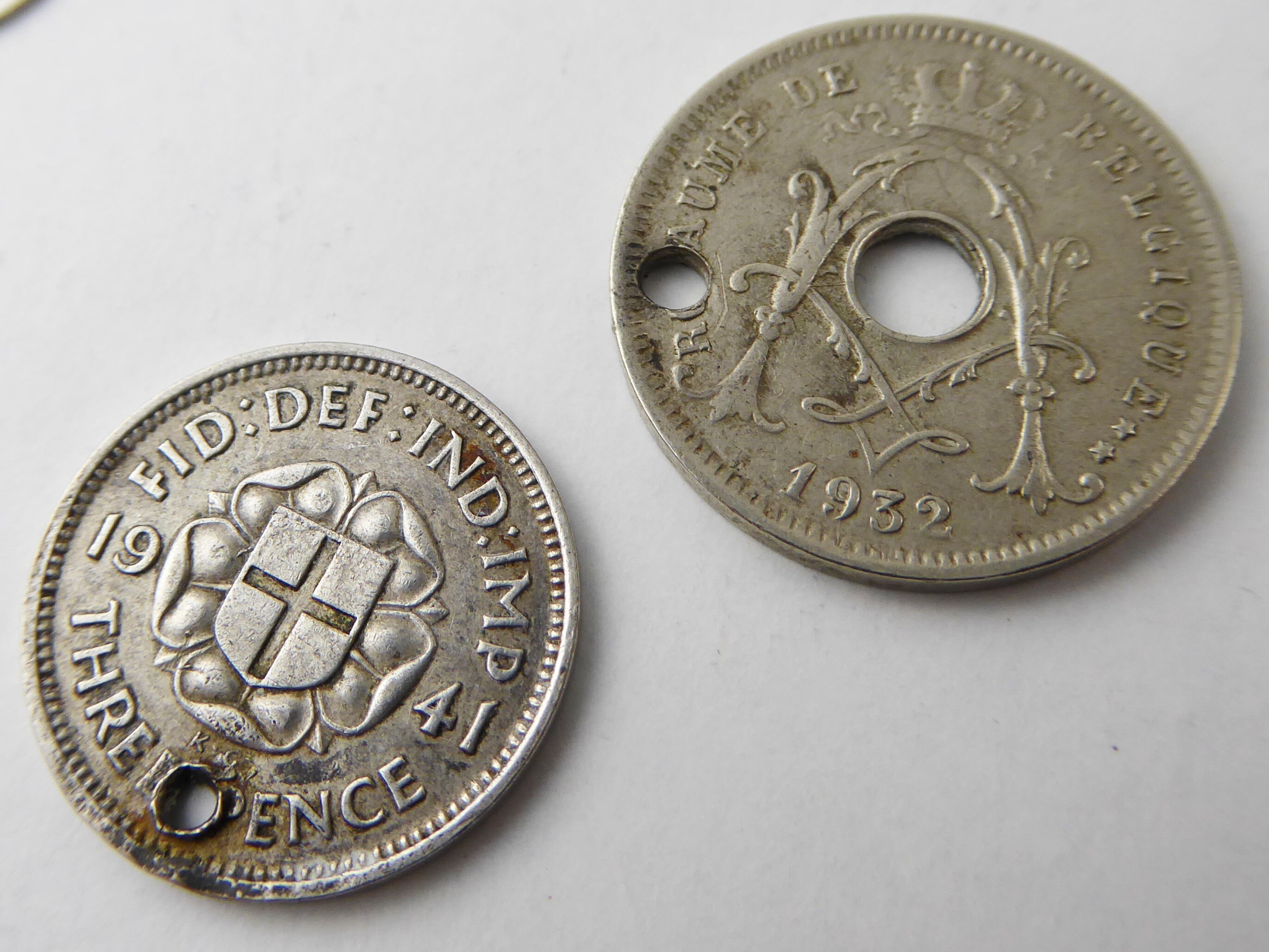 Job Lot Silver Coins / Victoria / George / Annas / 4d / Drilled / Sterling