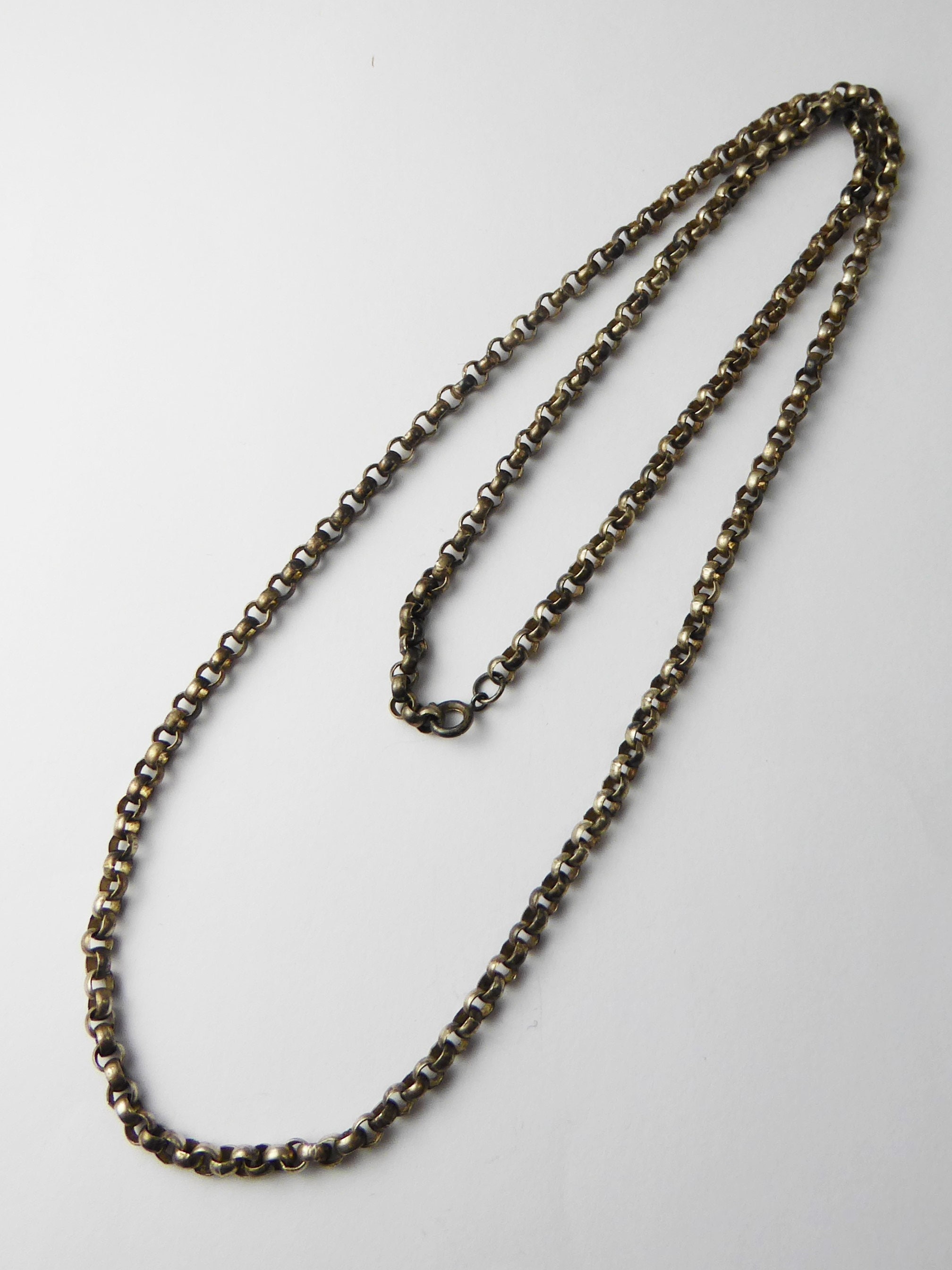 Vintage Sterling Silver Belcher Chain Necklace – 23 Inch