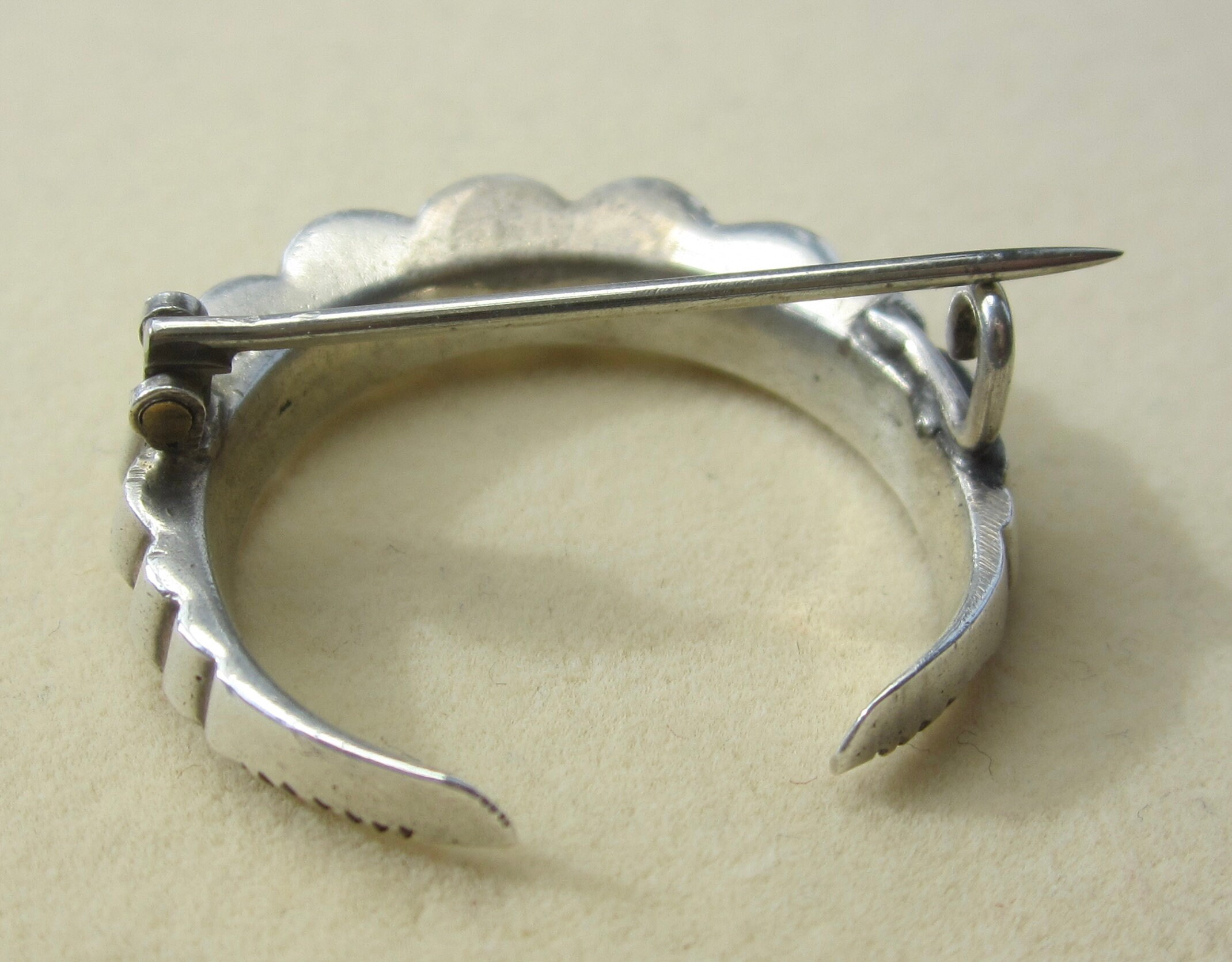 Antique Victorian German Martin Mayer Silver Paste Honeymoon Brooch