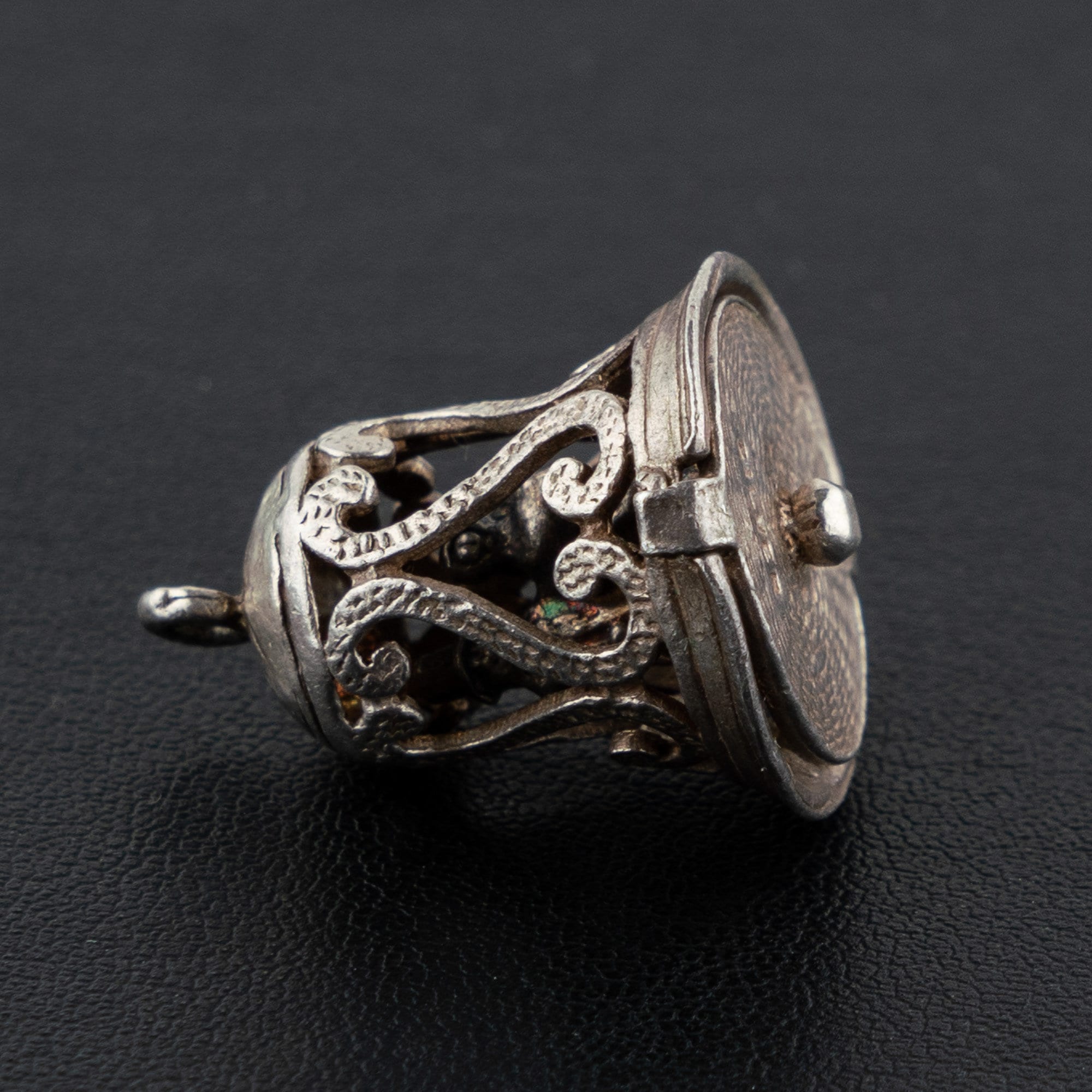 Vintage Sterling Silver Wedding Bell Bride & Groom Charm Pendant