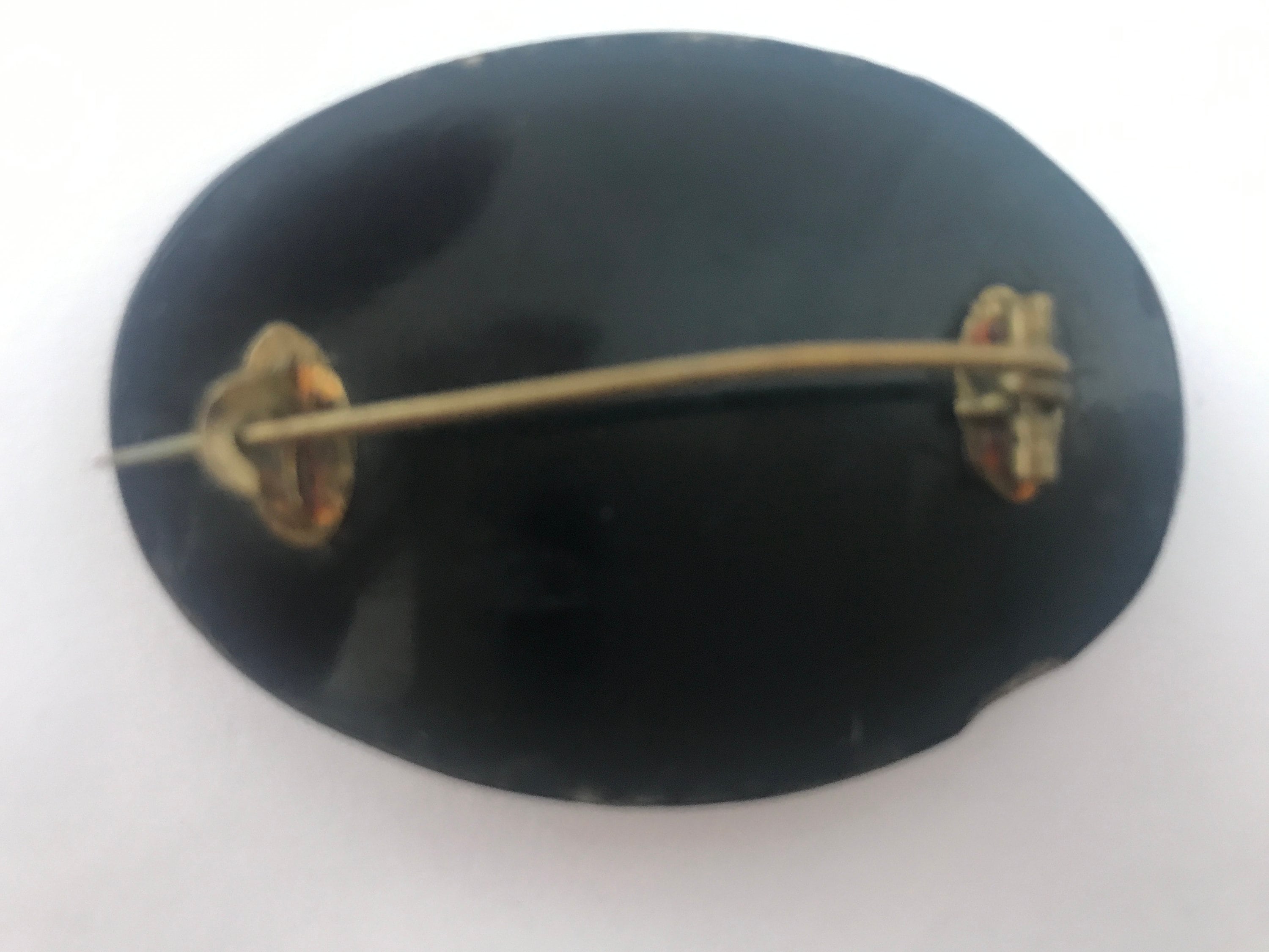 Large Antique Victorian Whitby Jet Mourning Brooch