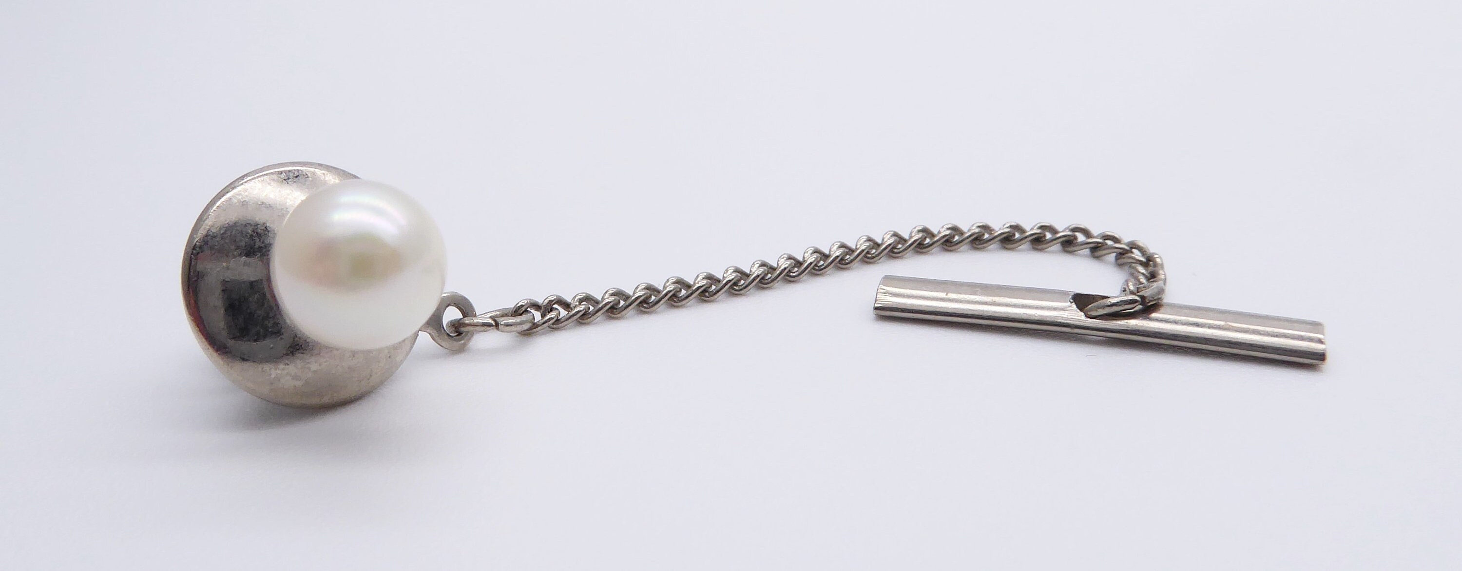 Vintage Gents Cultured Pearl Tie Pin