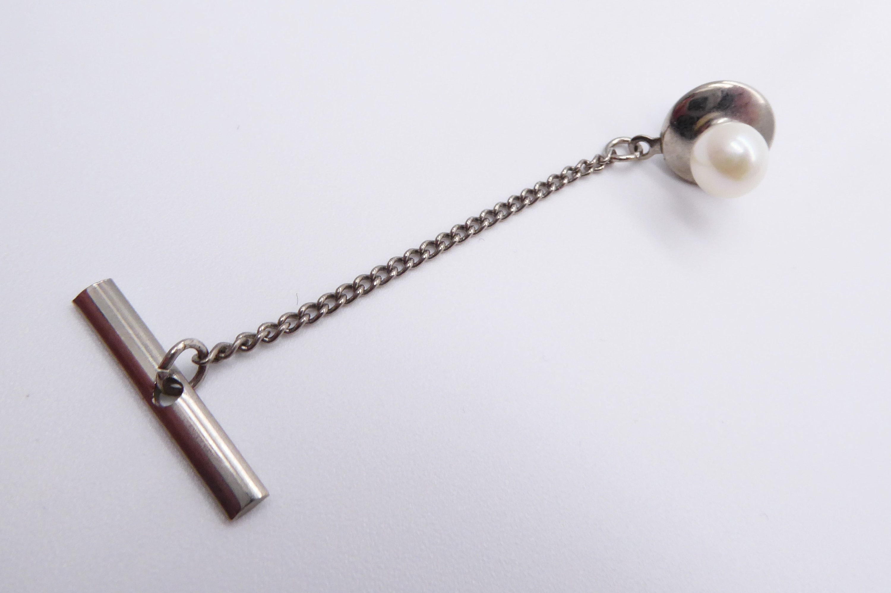 Vintage Gents Cultured Pearl Tie Pin