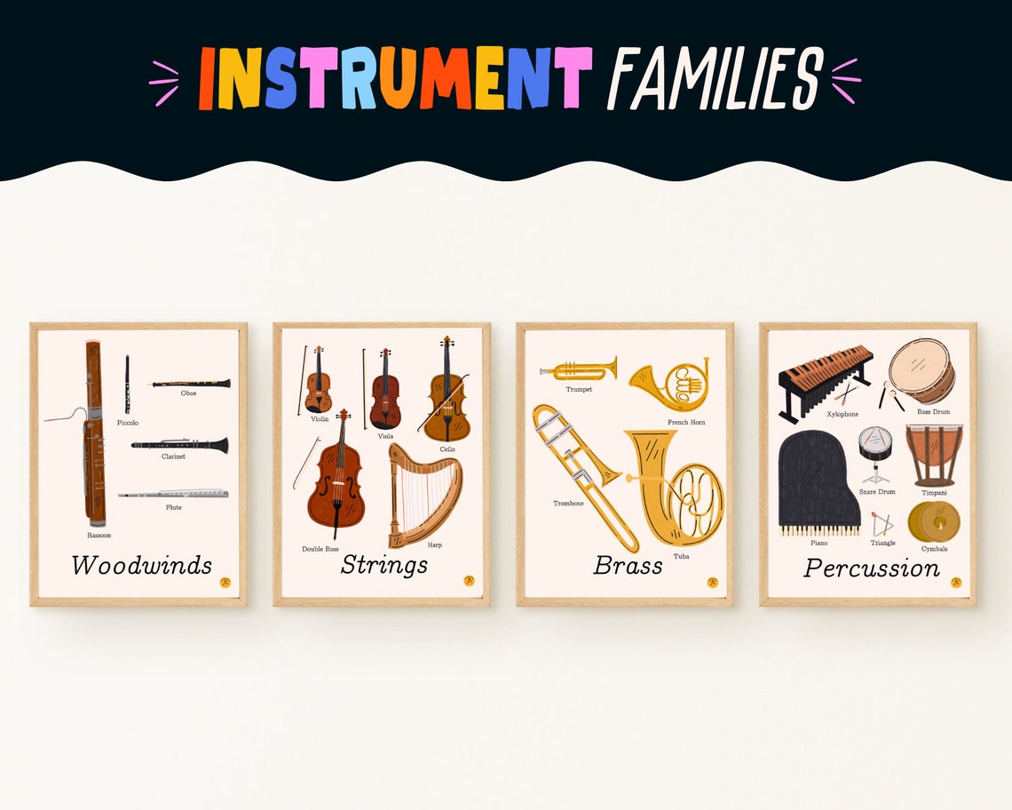 Orchestral Instruments Classroom Poster Set | Music Class Decor | Music ...