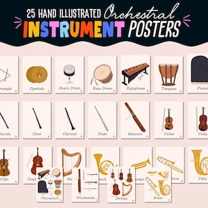 Orchestral Instruments Classroom Poster Set | Music Class Decor | Music ...