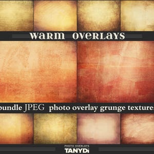 Bundle of 30 JPEG Photography Overlays, Latte Cool Warm Grunge Overlay ...