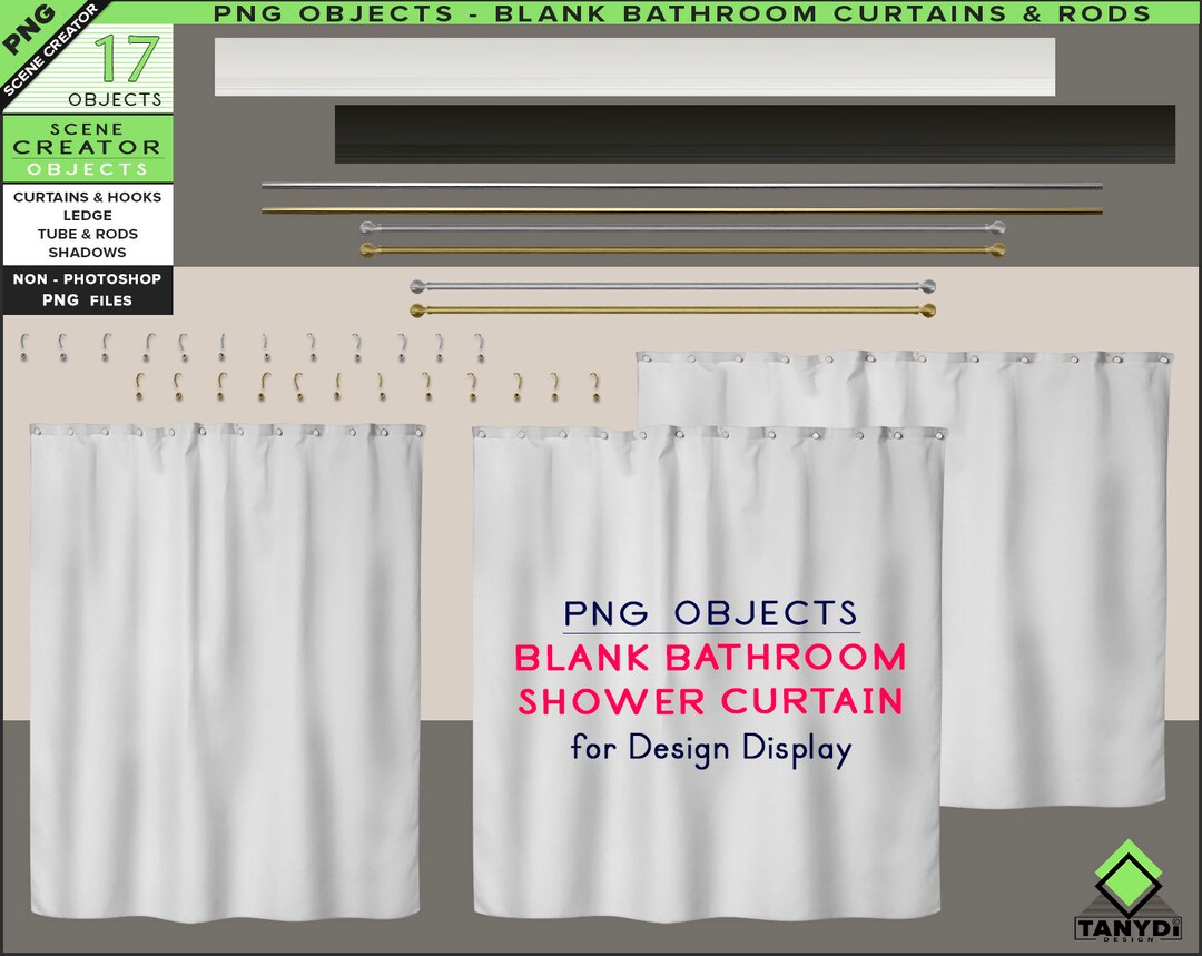 Blank Square and Rectangle Bathroom Shower Curtains for Design - Etsy