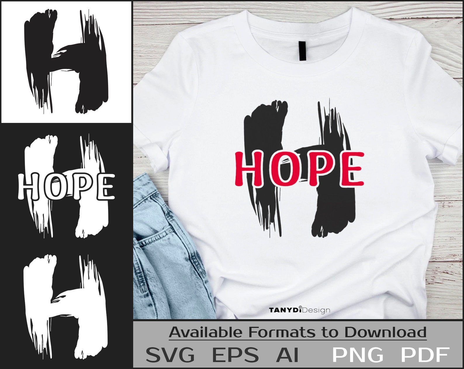 Hope SVG PNG EPS H-letter Sublimation Clipart Positive Svg - Etsy