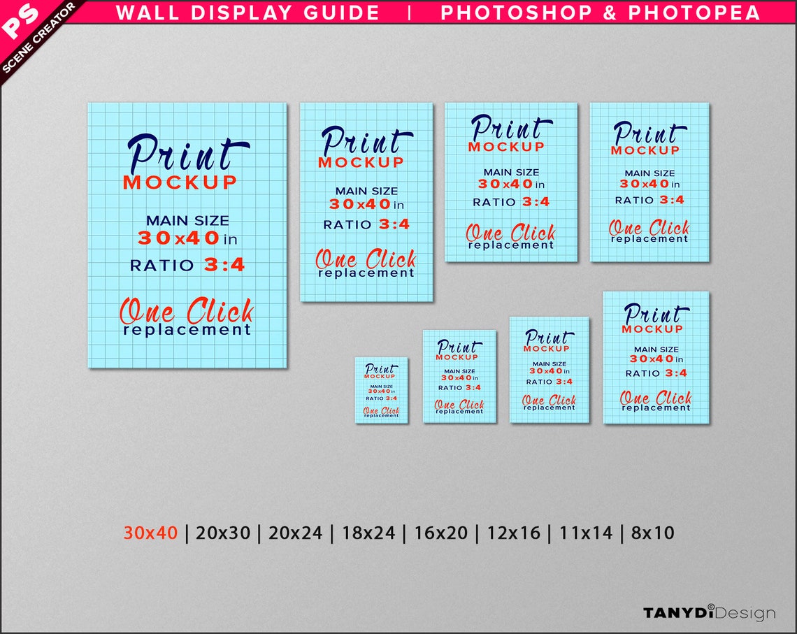 8 Sizes Wall Display Guide 30x40 20x30 20x24 18x24 16x20 - Etsy