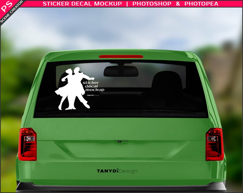 Black Car Rear Window Photoshop Photopea Sticker Decal Etsy