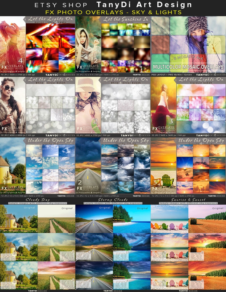 Photo Effects 24 Light & Dark Edges Photoshop Template PPE-5 - Etsy