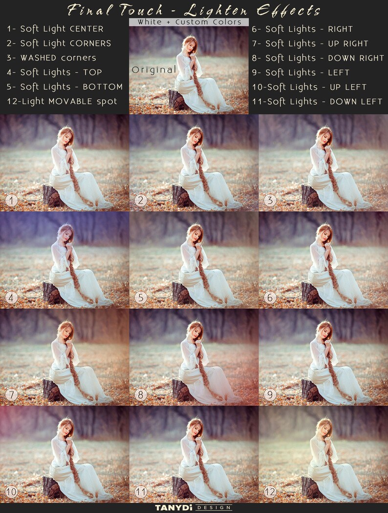 Photo Effects 24 Light & Dark Edges Photoshop Template PPE-5 - Etsy