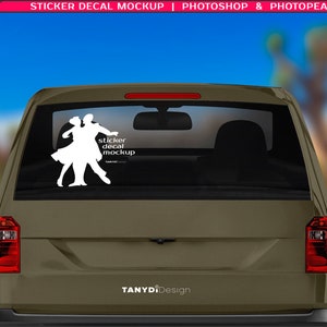 White Car Rear Window, Photoshop Photopea Sticker Decal Mockup, Glass ...