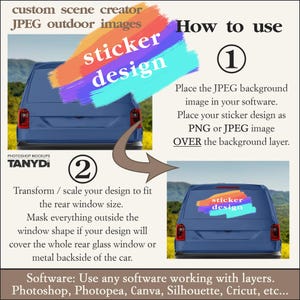 Bundle of PNG & JPEG Backside Cars, Sticker Display Custom Scene ...