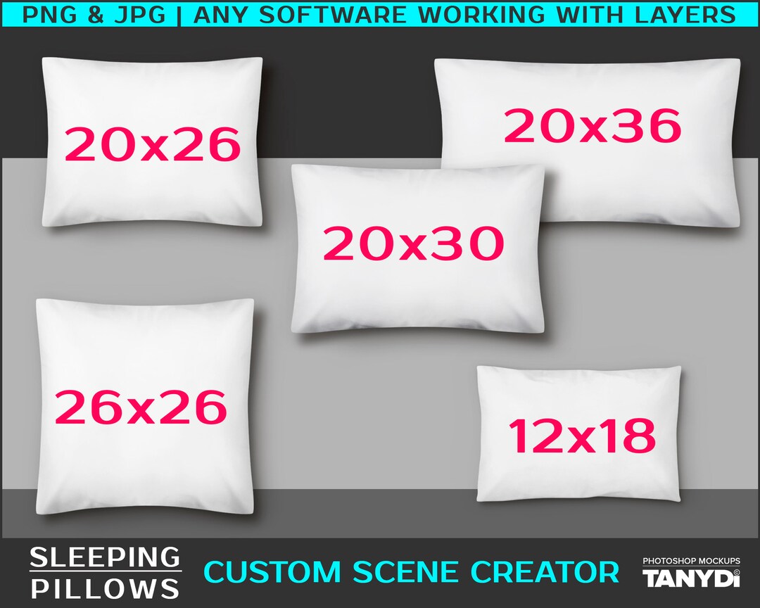 Blank Flatten Sleeping Pillows Custom Scene Creator, PNG Cotton Pillows ...