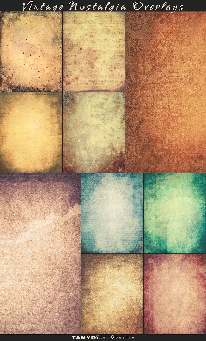 Photo Overlay Textures 10 JPG Vintage Nostalgia Set-1 Photo | Etsy