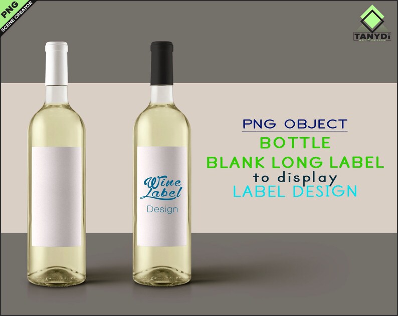 Blank Long Label PNG Wine Bottle 6 PNG Bottles With White - Etsy