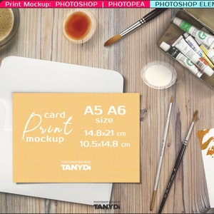 A5 A6 Greeting Card & Envelope on Table Vertical Horizontal - Etsy