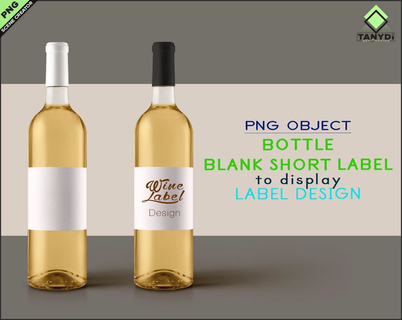 Blank Short Label PNG Wine Bottle 6 PNG Bottles With White - Etsy