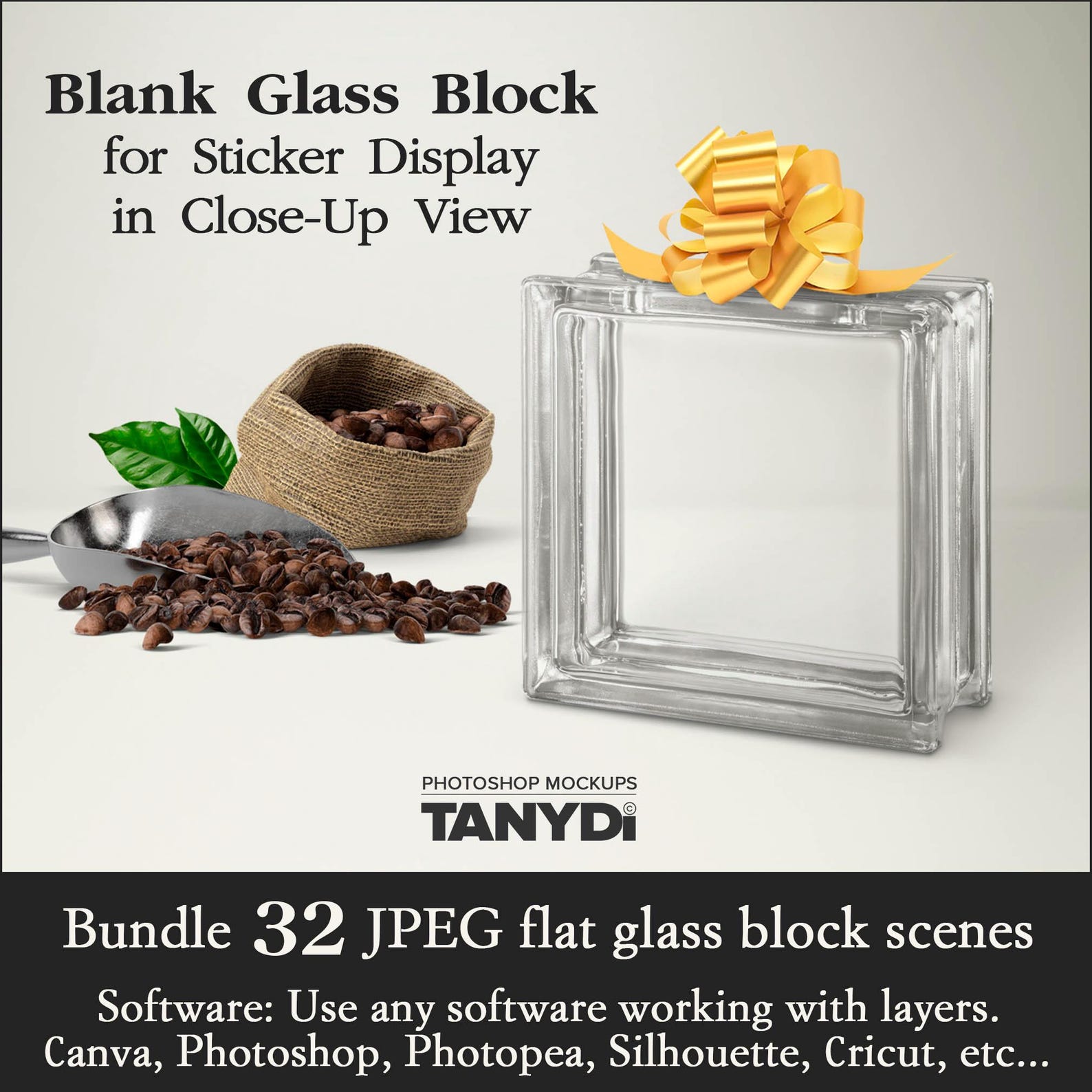 Blank Decorative Glass Block for Custom Sticker Display, Bundle of 32 ...