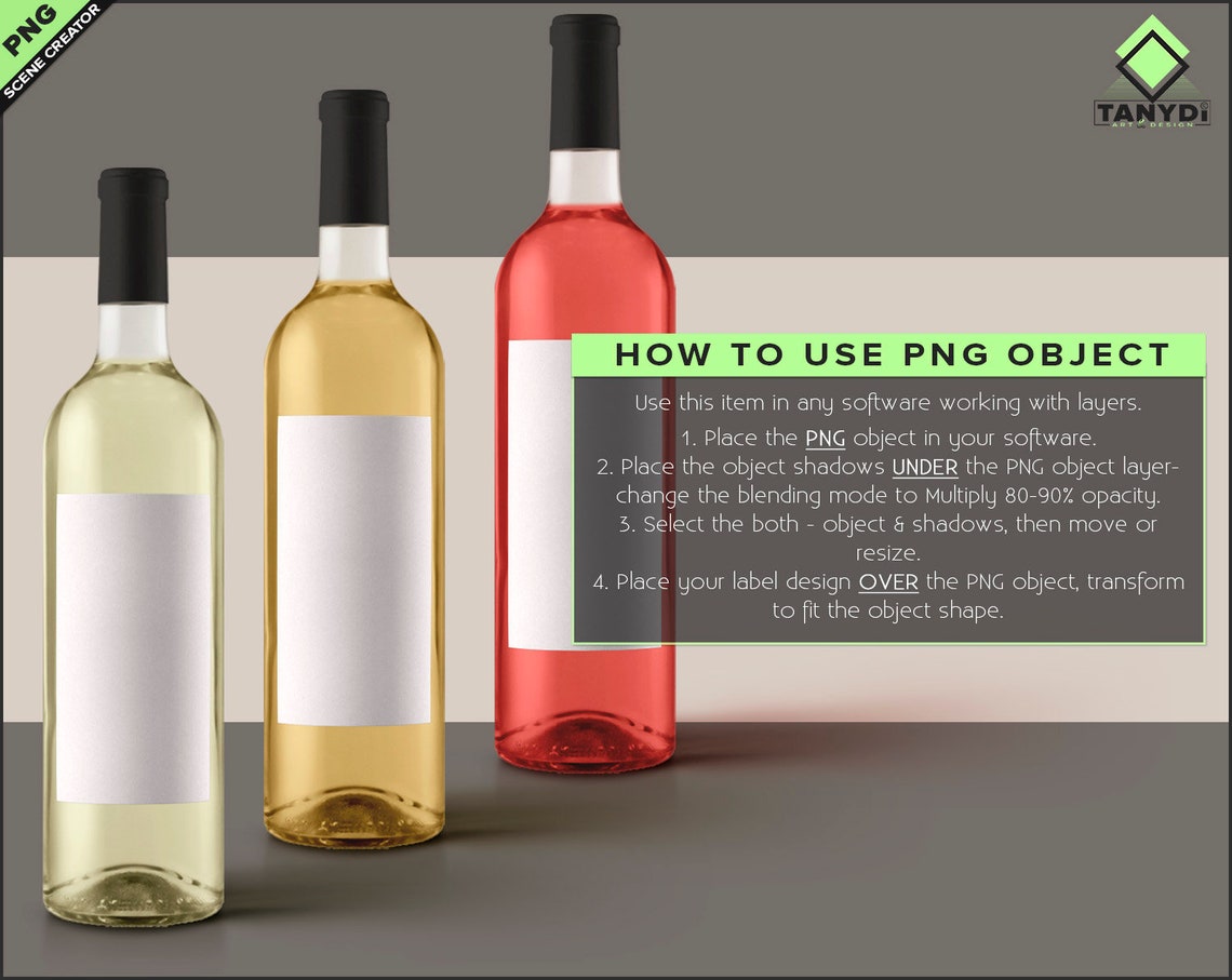 Blank Long Label PNG Wine Bottle 6 PNG Bottles with White | Etsy