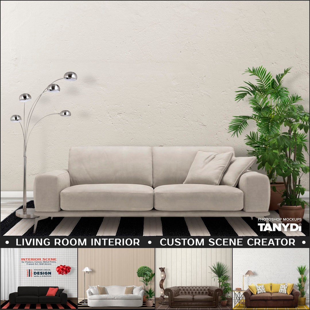 Living Room Interior, Custom Scene Creator Set-1, PNG Interior Objects ...