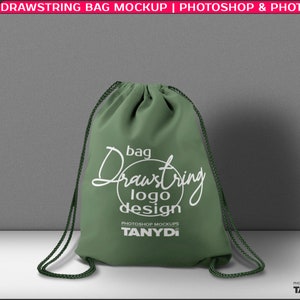 Drawstring Bag With Rope Strings, Cotton Fabric Sack on Table & Floor ...