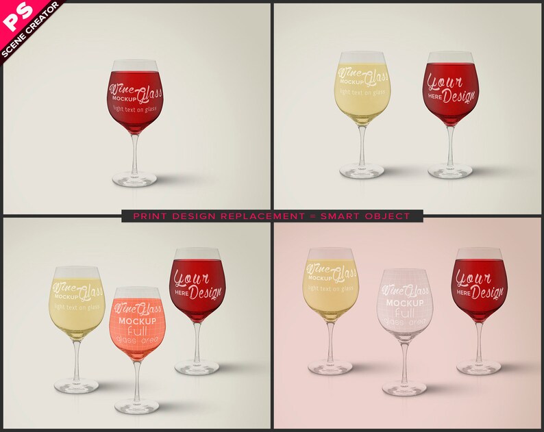 Wine Glass Photoshop Print Mockup Png White Empty Glass Etsy