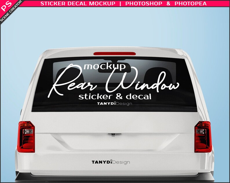 White Car Rear Window Photoshop Photopea Sticker Decal Etsy