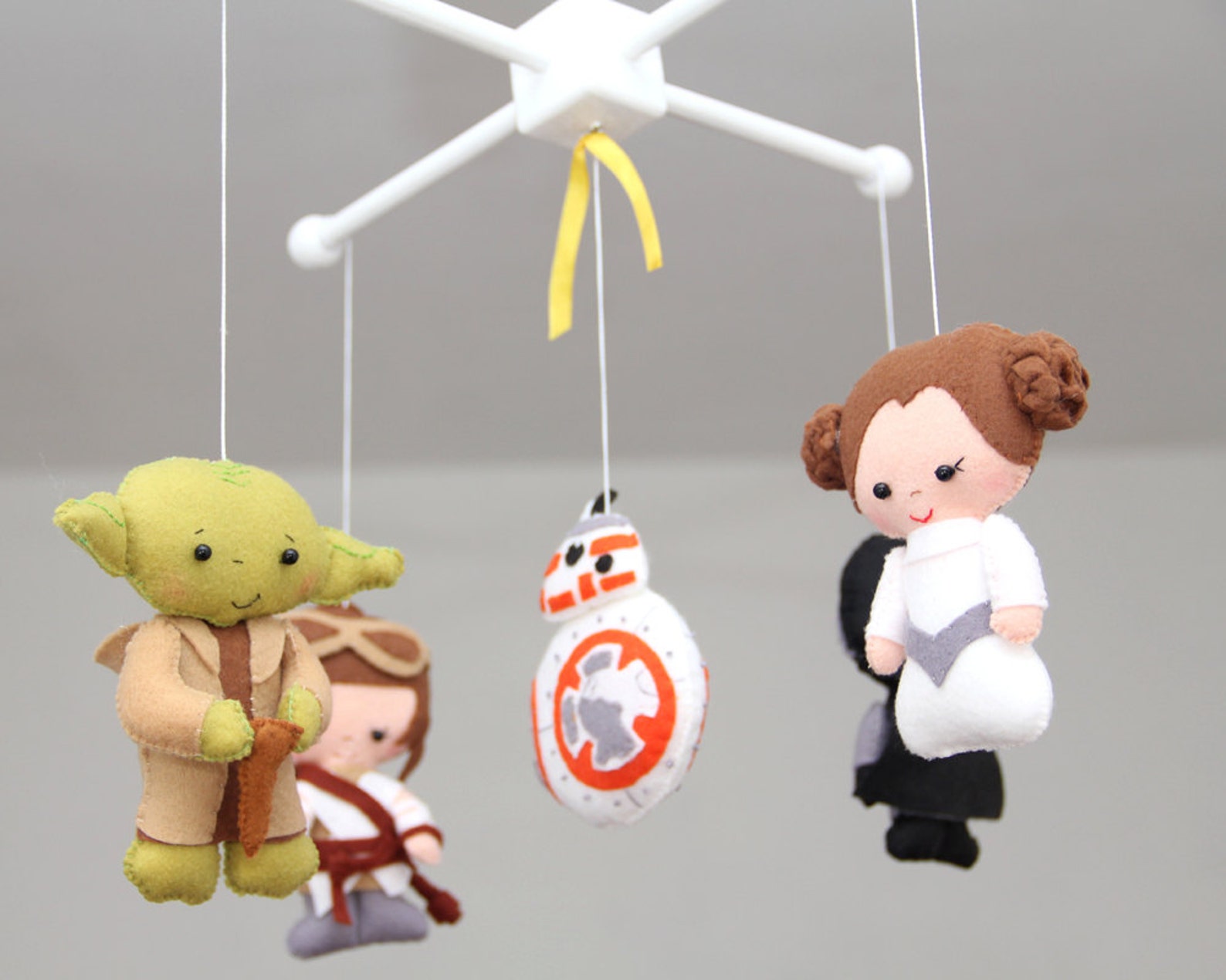 Handmade Star Wars Baby Crib Mobile – Nursery Decor, Yoda, Vader, Rey ...