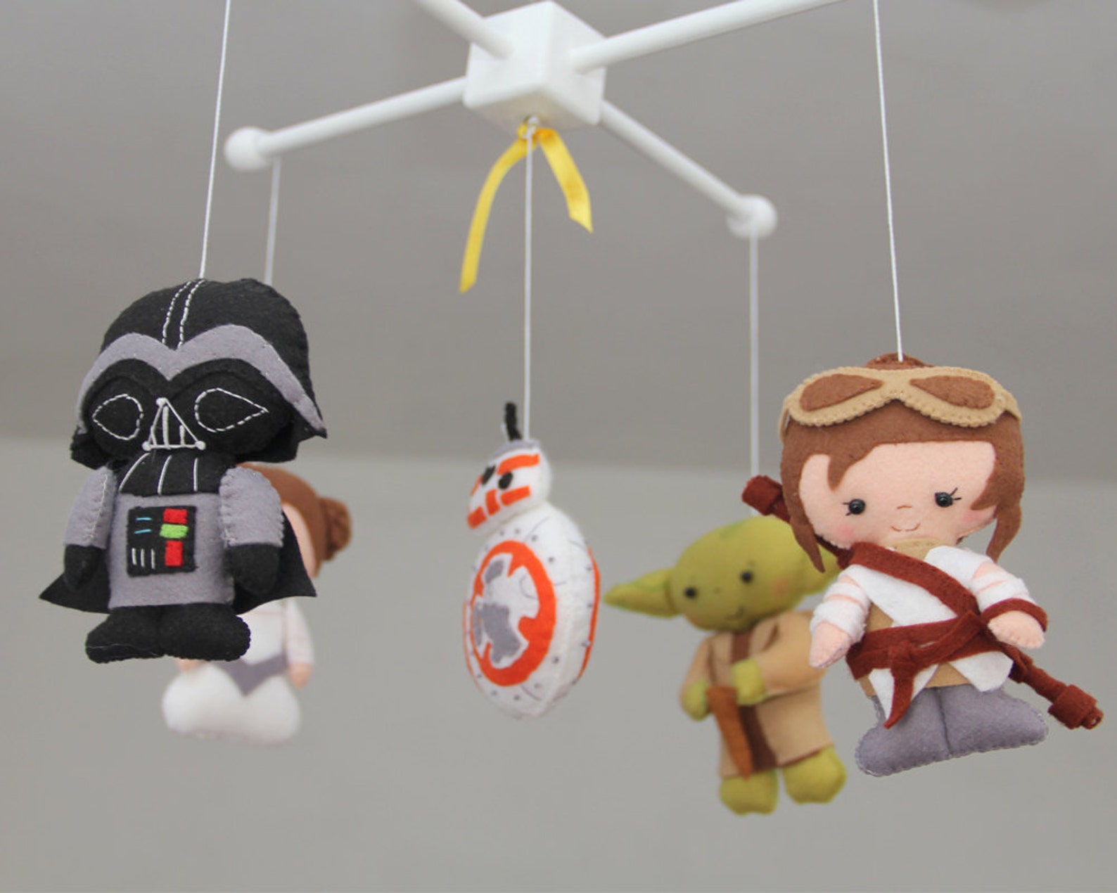 Handmade Star Wars Baby Crib Mobile – Nursery Decor, Yoda, Vader, Rey ...