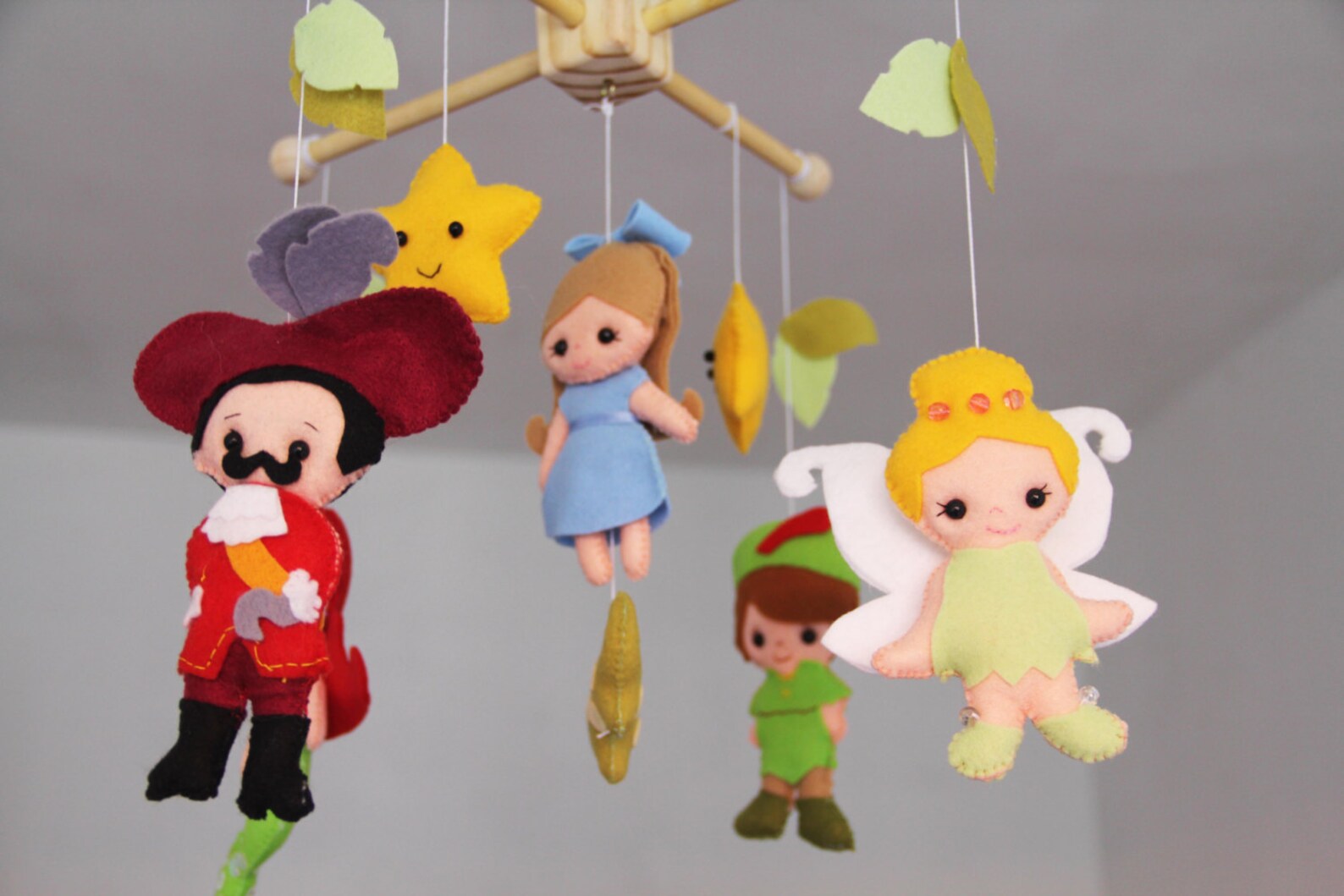 Baby Crib Mobile Peter Pan wool Felt Hanging Mobile | Etsy