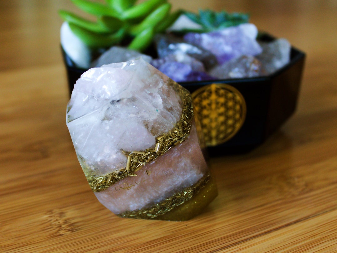 Rose Quartz Orgonite, Orgone, EMF Protection, Energy Generator, Heart ...