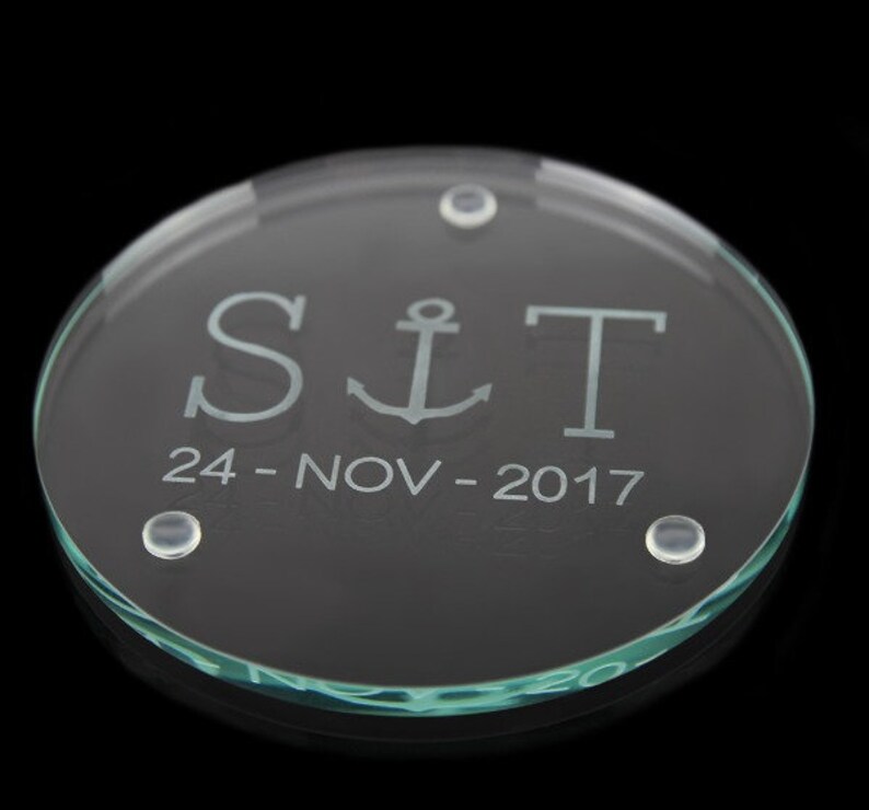 Wedding Favor Custom Engraved Glass Coasters Personalized | Etsy