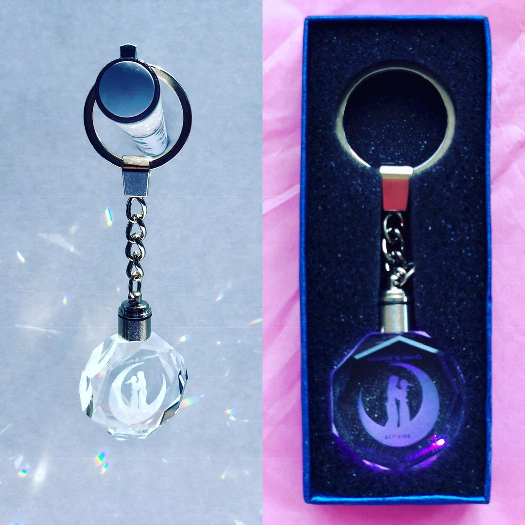 LED Light Laser Engraved Crystal Keychains, Personalized Favors ...