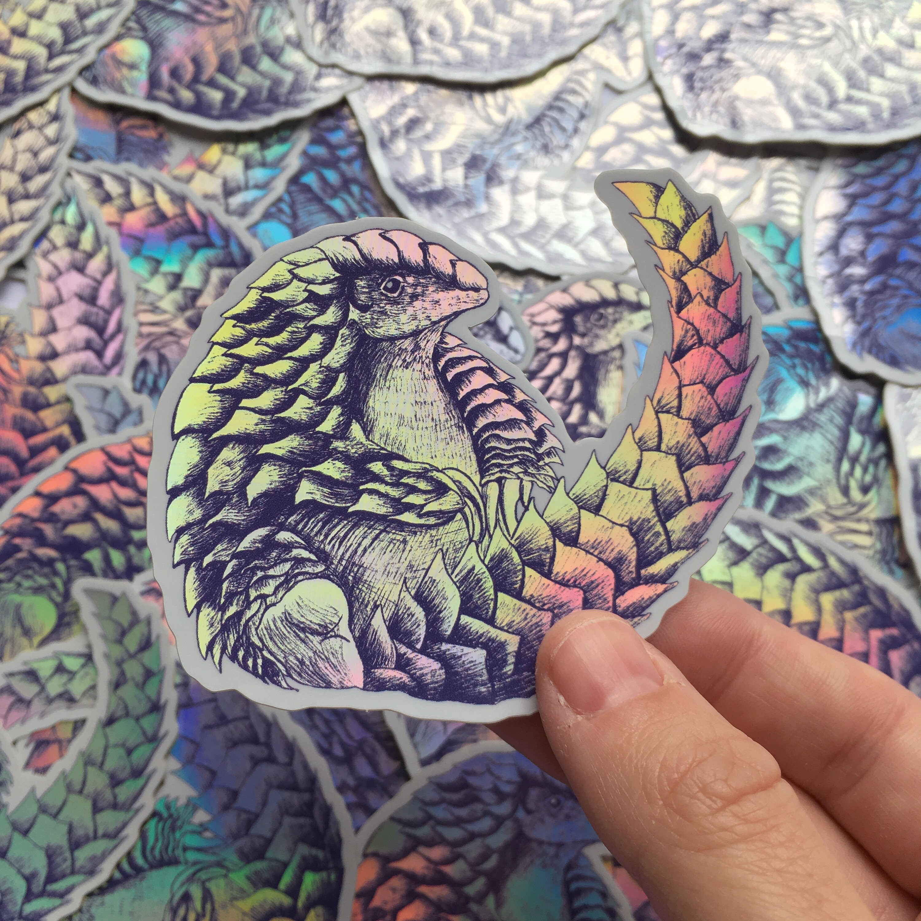 3x Sticker Pack Pangolins Holographic | Etsy