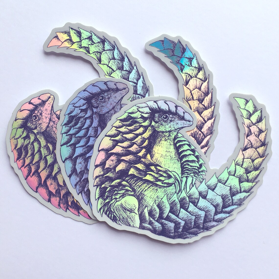 3x Sticker Pack Pangolins Holographic | Etsy