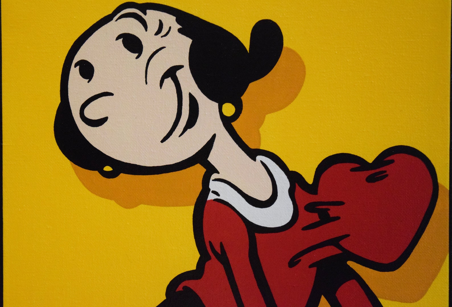 Popeye Olive Oyl Pop Art Hand Painted Acrylic Canvas - Etsy