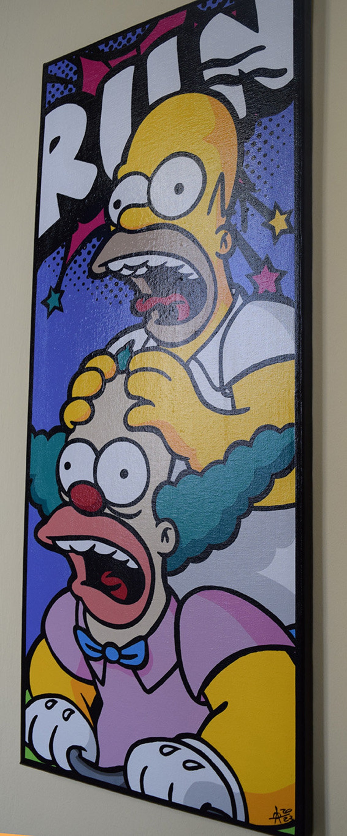 Homer Simpson and Krusty Hand Painted Pop Art Canvas - Etsy UK