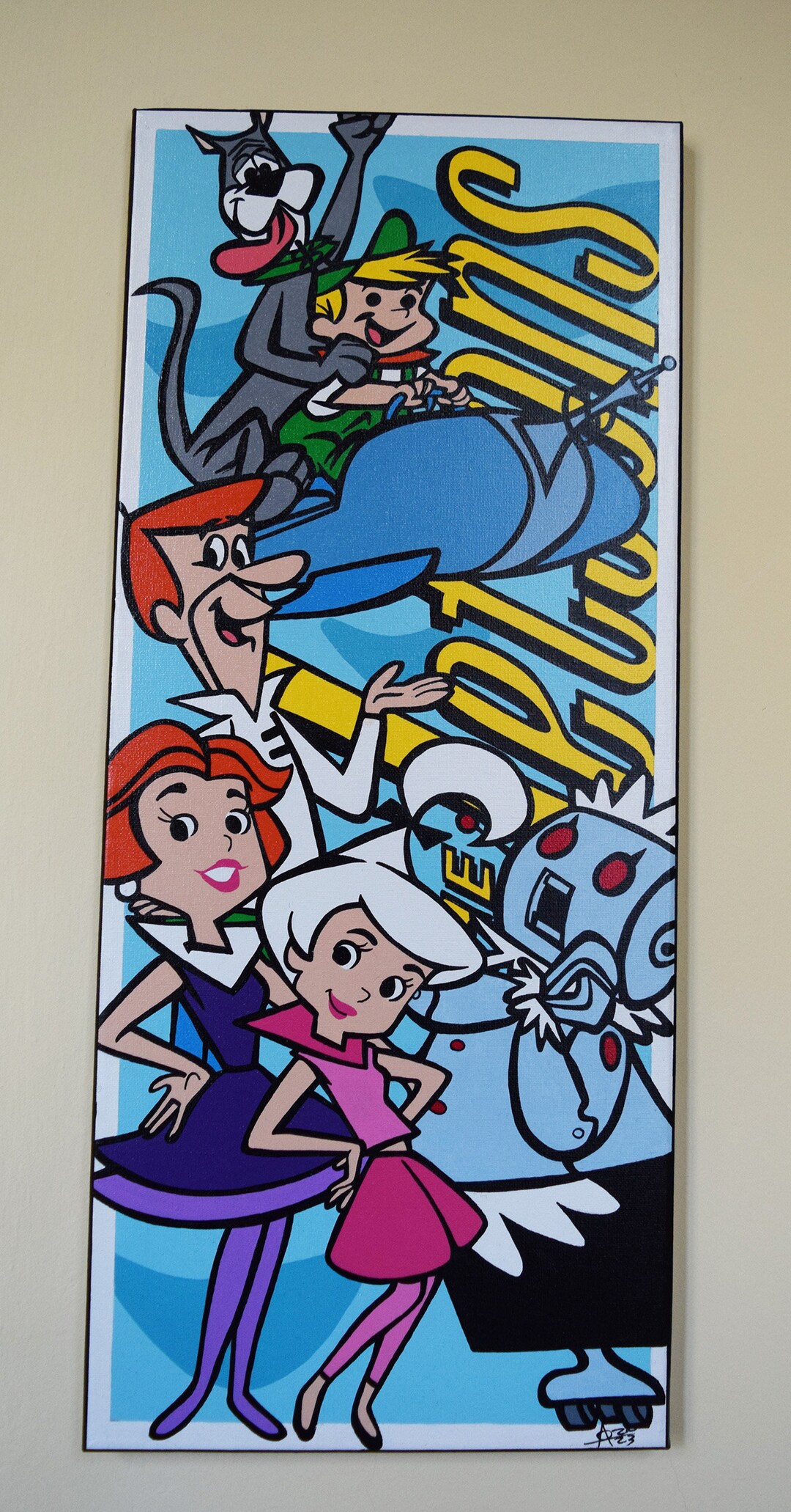 Jetsons Characters Hand Painted Acrylic Canvas - Etsy