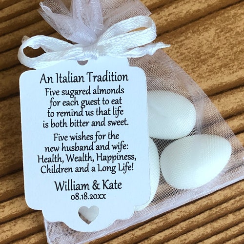Jordan Almond Favor TAGS ONLY 794 - Etsy