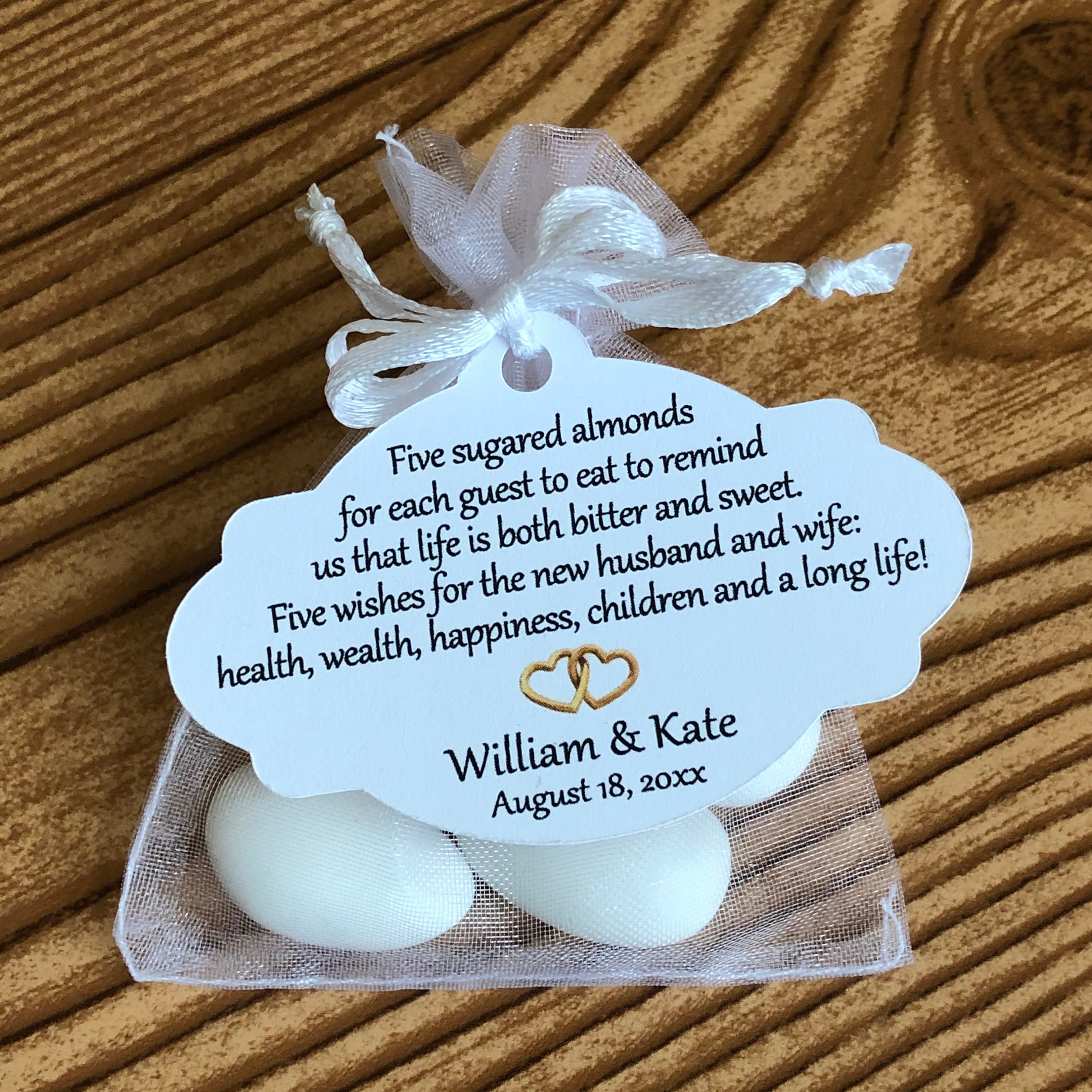 Jordan Almond Favor TAGS ONLY 688 - Etsy